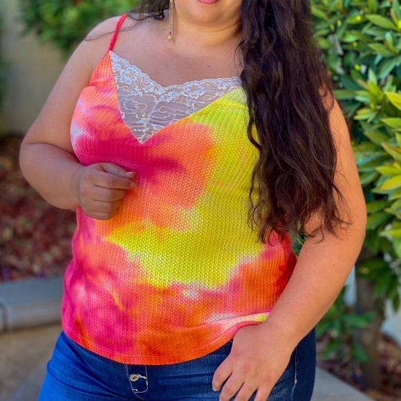 Blumin | Tops | Neon Tie Dye Cami | Poshmark